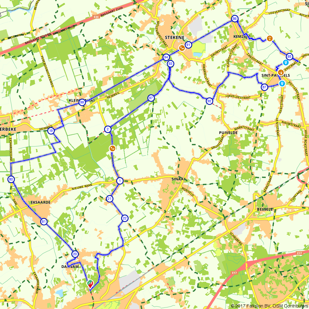 Wase Kronkels - Lokeren - Cycling route | Route.nl
