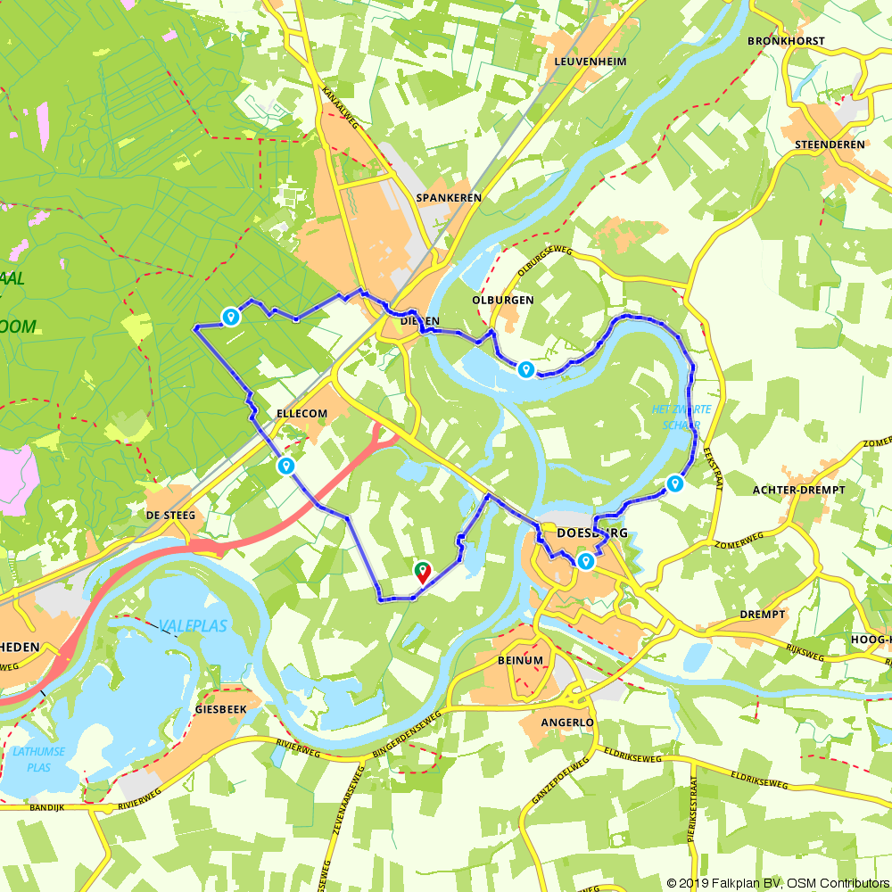 Walking through the IJssel valley - Rheden - Hiking route | Route.nl