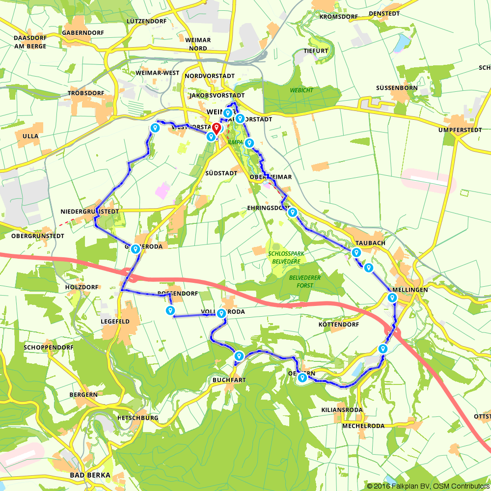 Feininger-Radweg - Weimar - Cycling route | Route.nl