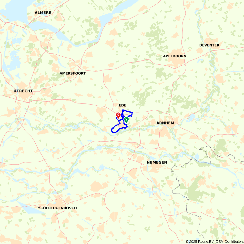 Blue Room Route ANWB - Wageningen - Cycling route | Route.nl