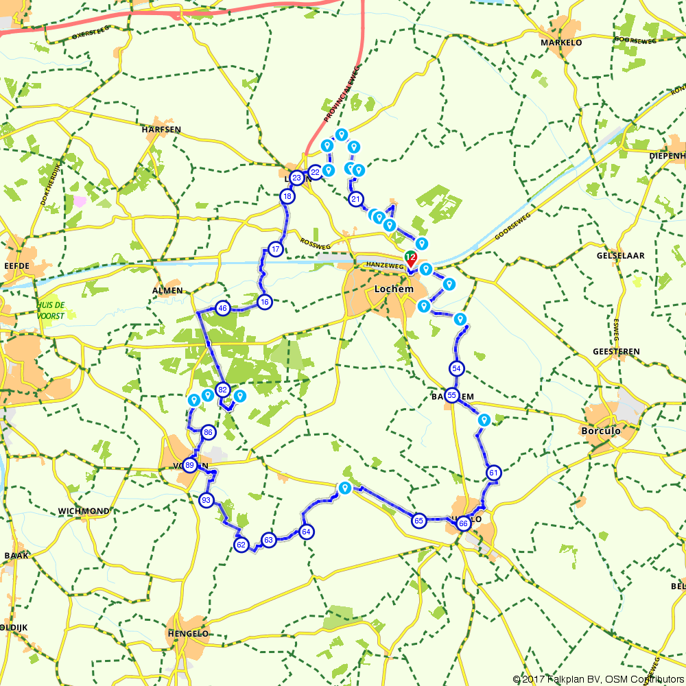 Graafschaproute (oost) ANWB1 - Lochem - Fietsroute | Route.nl