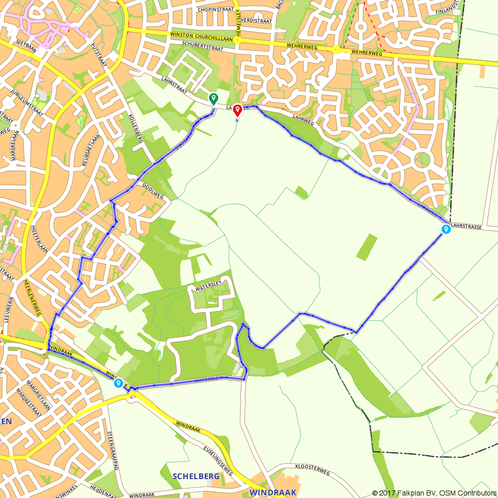 Route through Kollenberg to Windraak - Sittard - Hiking route | Route.nl
