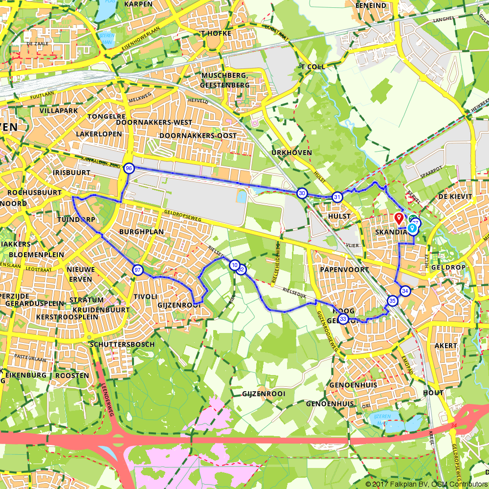 Route 7-3-17 - Geldrop-Mierlo - Hiking route | Route.nl