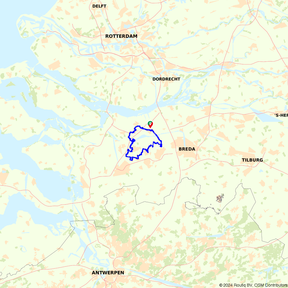 Rondje Zevenbergen en Bosschenhoofd - Moerdijk - Fietsroute | Route.nl