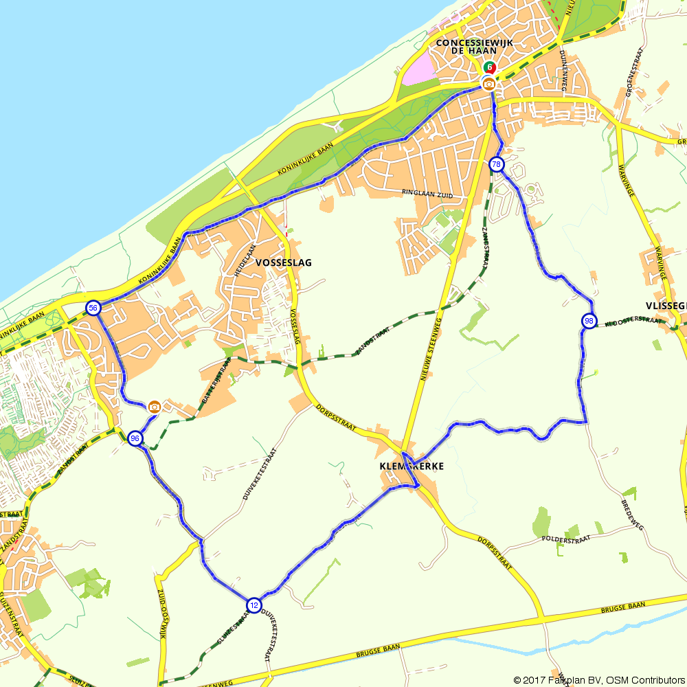 558112 Sea of Taste cycle route in De Haan and Wenduine