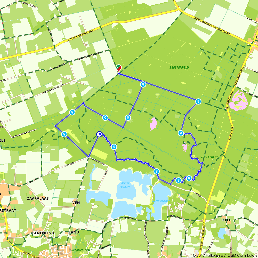 Equestrian route through the Stippelberg from Recreation Center Het ...