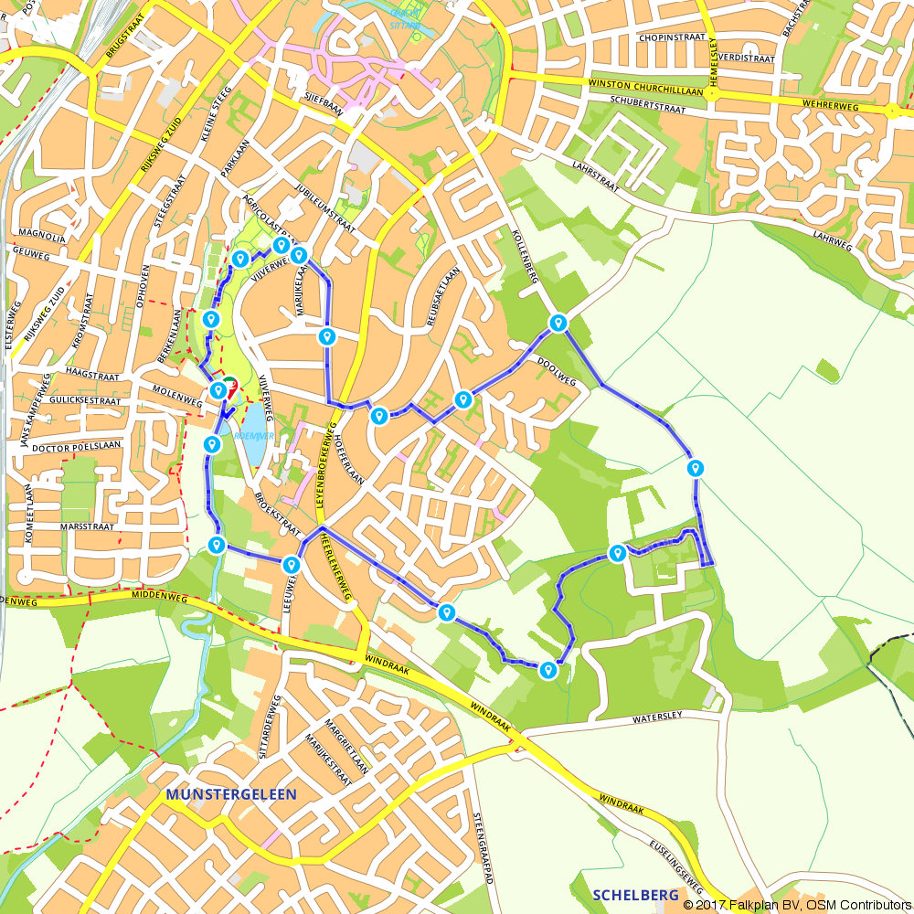Walking through the green Sittard - Sittard - Hiking route | Route.nl
