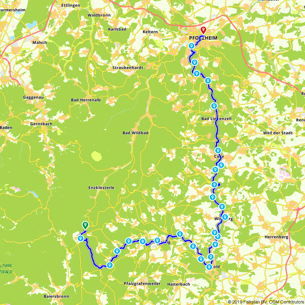 Nagoldtalradweg - Seewald - Cycling route | Route.nl