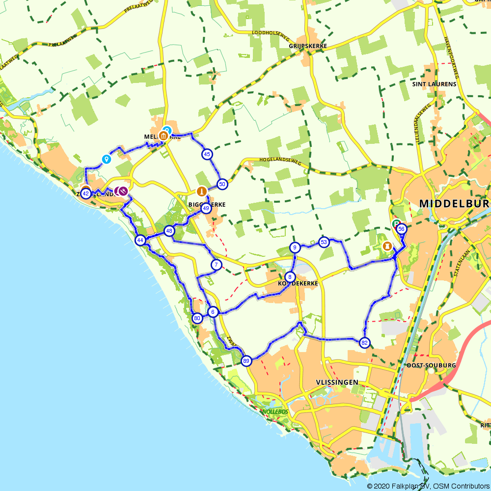 From Middelburg to Zoutelande - Middelburg - Cycling route | Route.nl