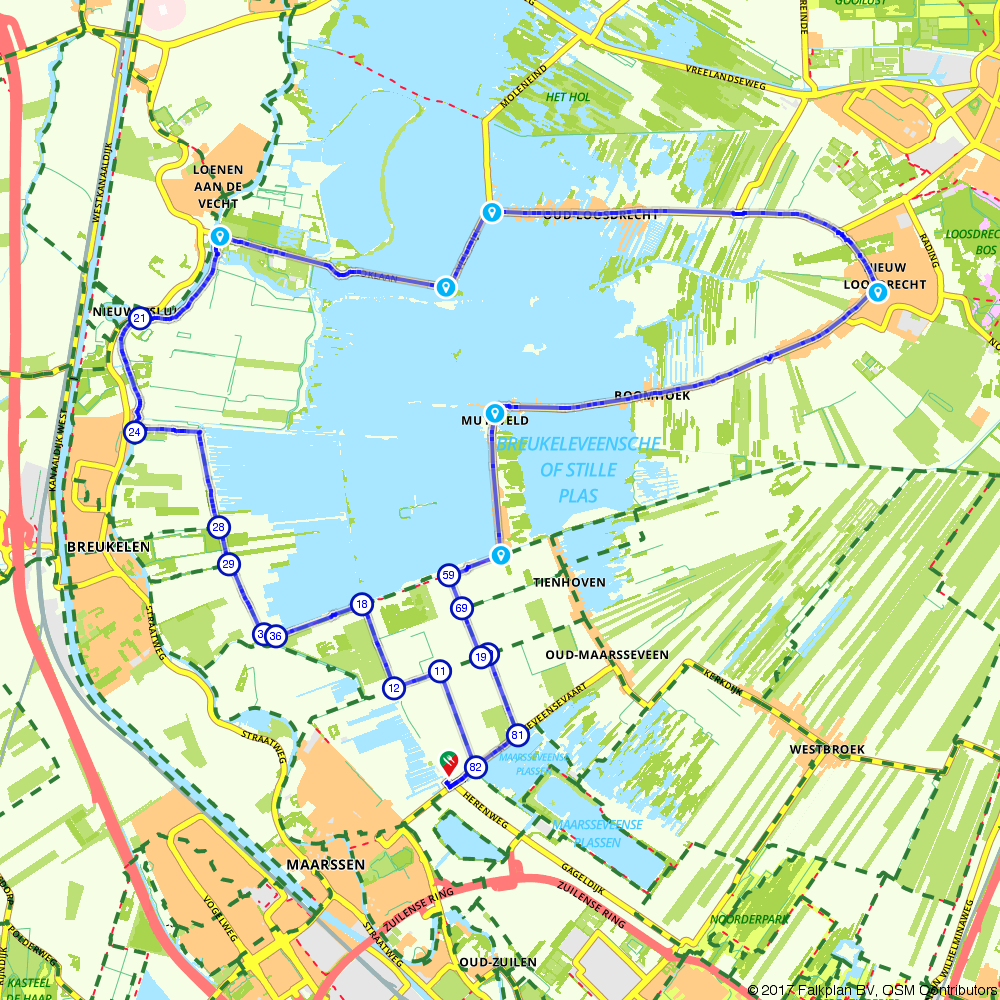 Vinkeveen Lakes - Stichtse Vecht - Hiking route | Route.nl