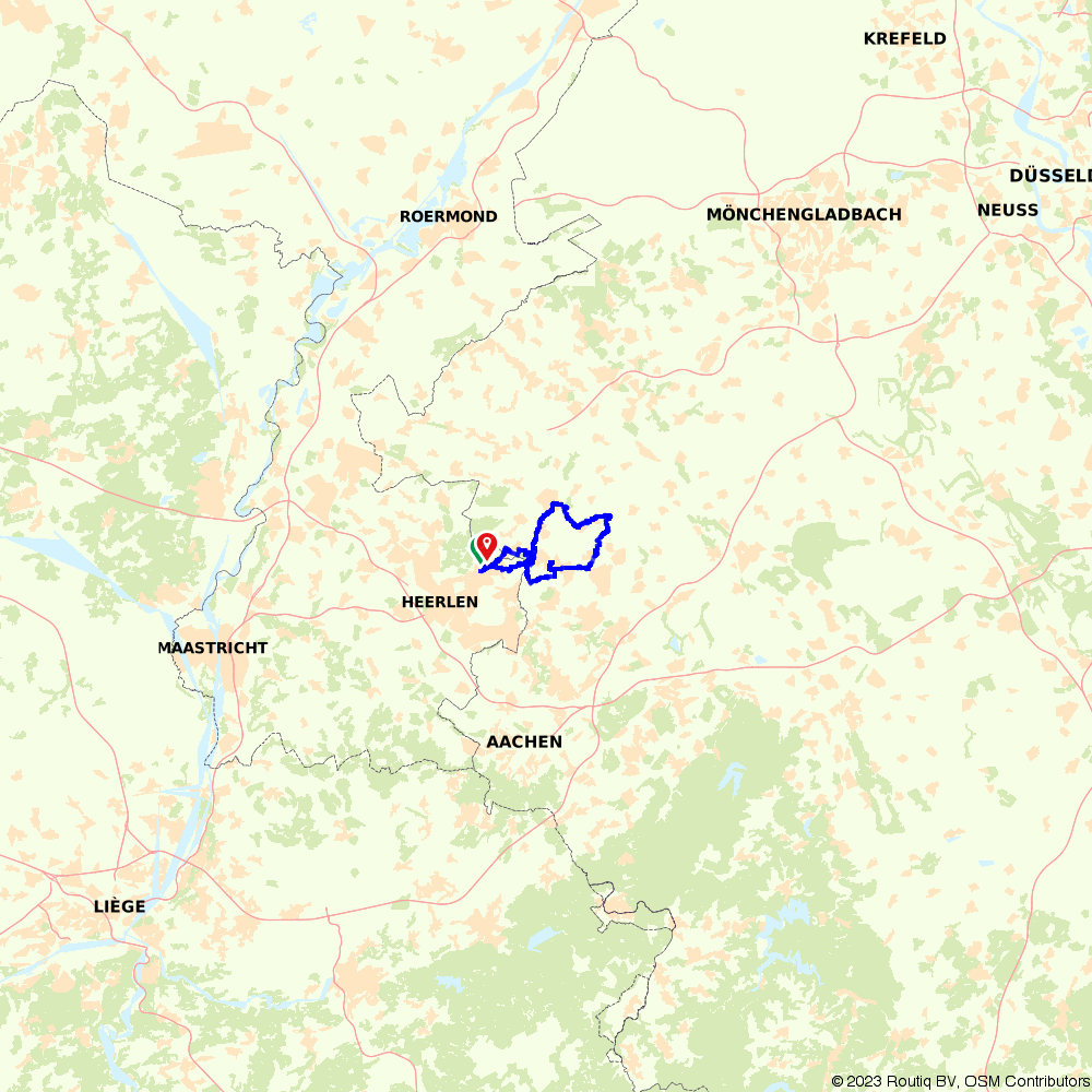 592619 Route from Landgraaf, along the Wurm to Geilenkirchen, back via ...