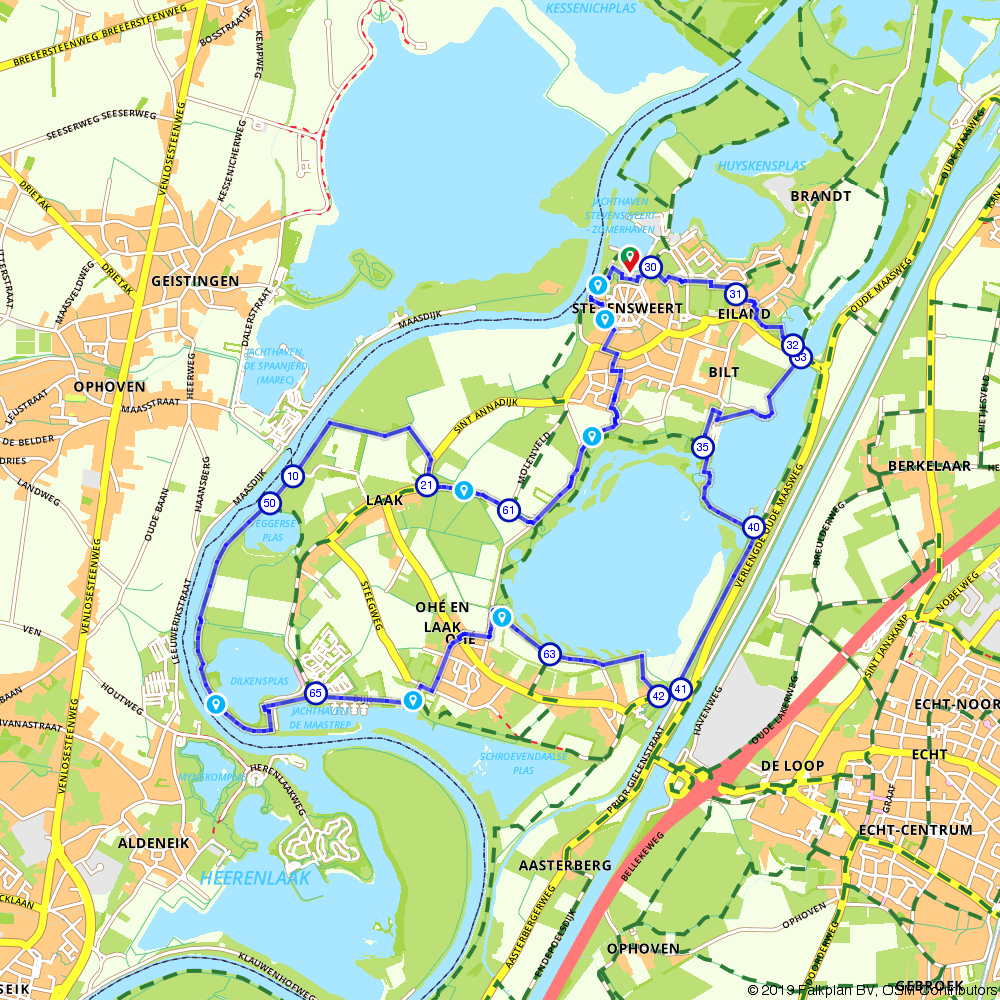 Walking on the Island in the Maas - Maasgouw - Hiking route | Route.nl