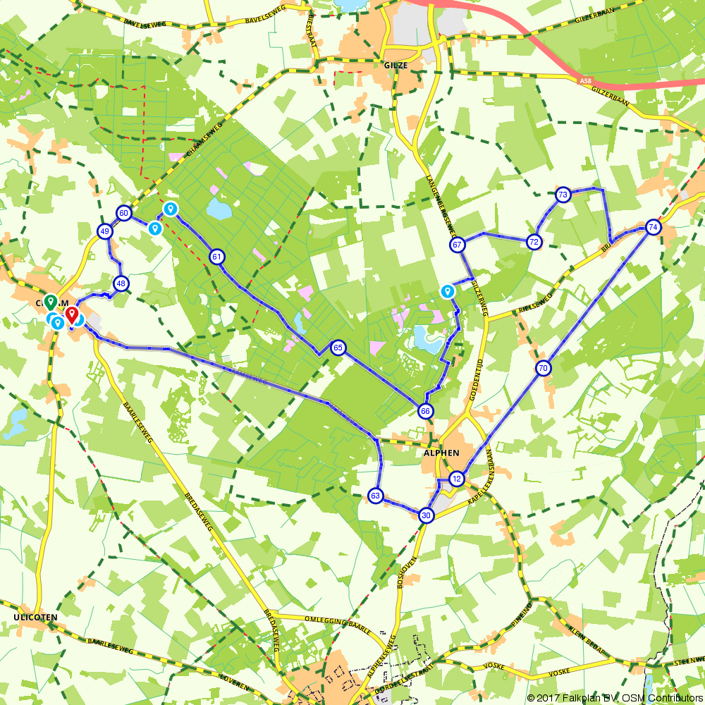 Chaam - Riel - Alphen-Chaam - Fietsroute | Route.nl