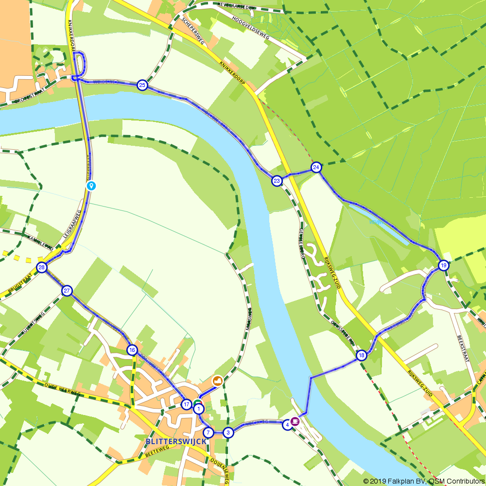 Walking along both sides of the Maas - Venray - Hiking route | Route.nl