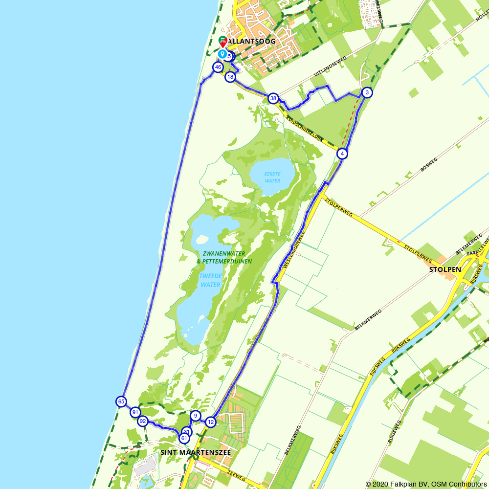 Tour of Zwanenwater from Callantsoog - Schagen - Hiking route | Route.nl