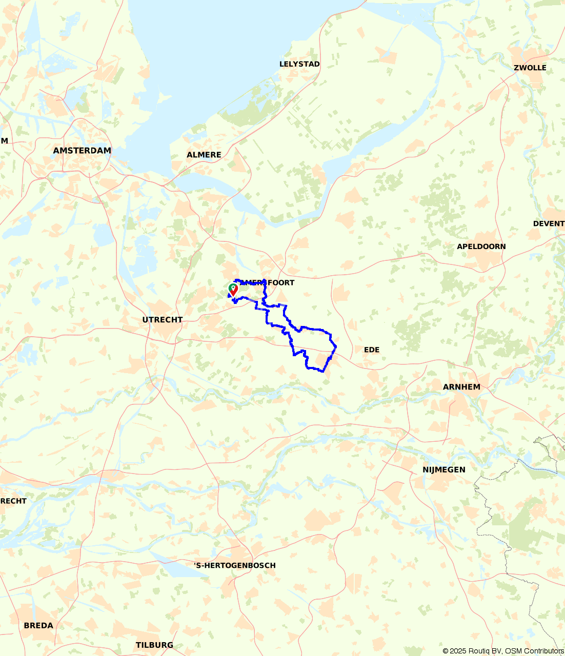 Routiq - 613964 Rondje Utrechtse Heuvelrug, Gelderse Vallei en Amersfoort