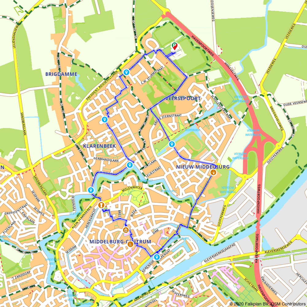City walk Middelburg - Middelburg - Hiking route | Route.nl