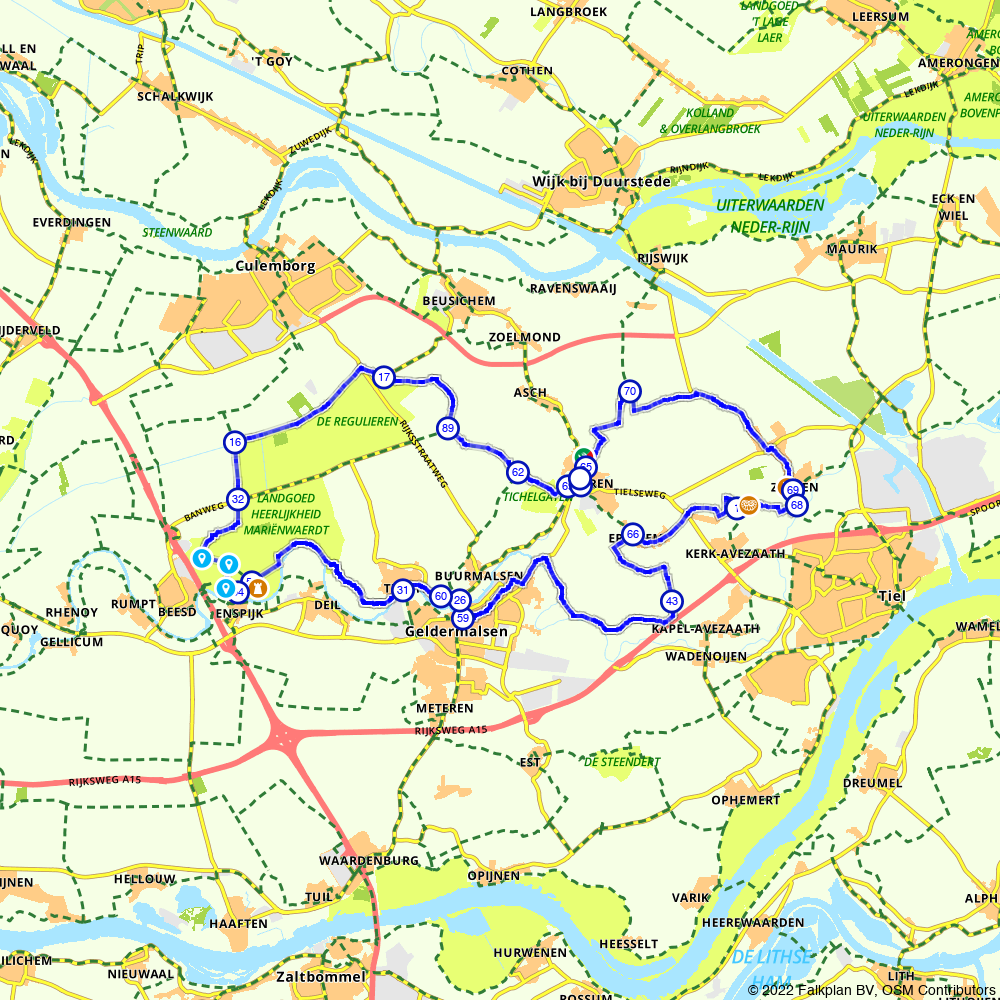 Winding along the Linge from Buren - Buren - Cycling route | Route.nl