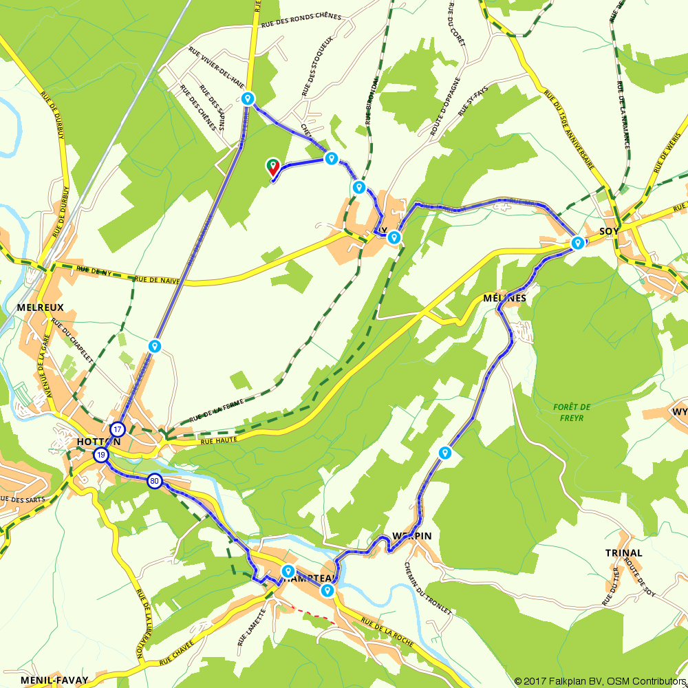 Tour of Érezee Belgium x - Hotton - Cycling route | Route.nl