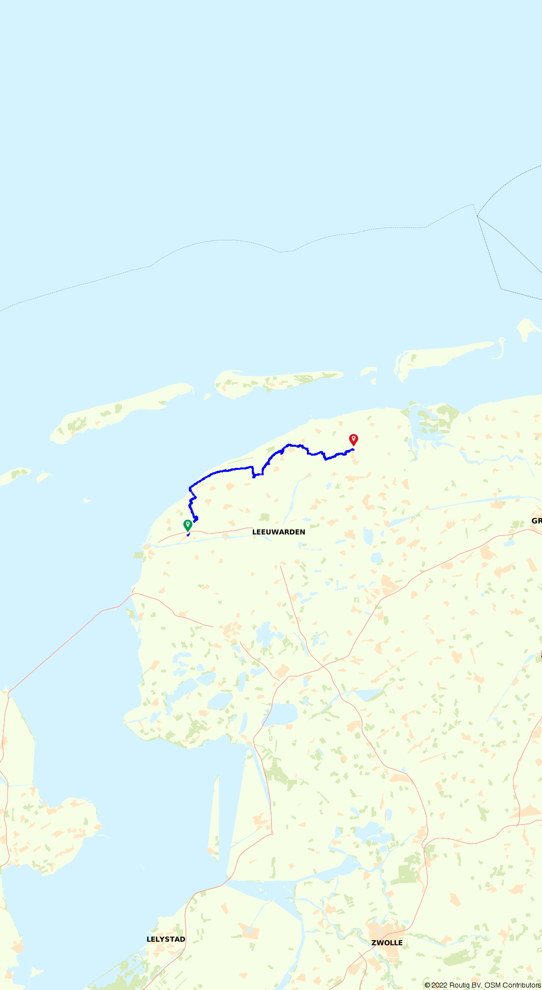 Elfstedentocht day 2 Franeker to Dokkum - Waadhoeke - Cycling route ...