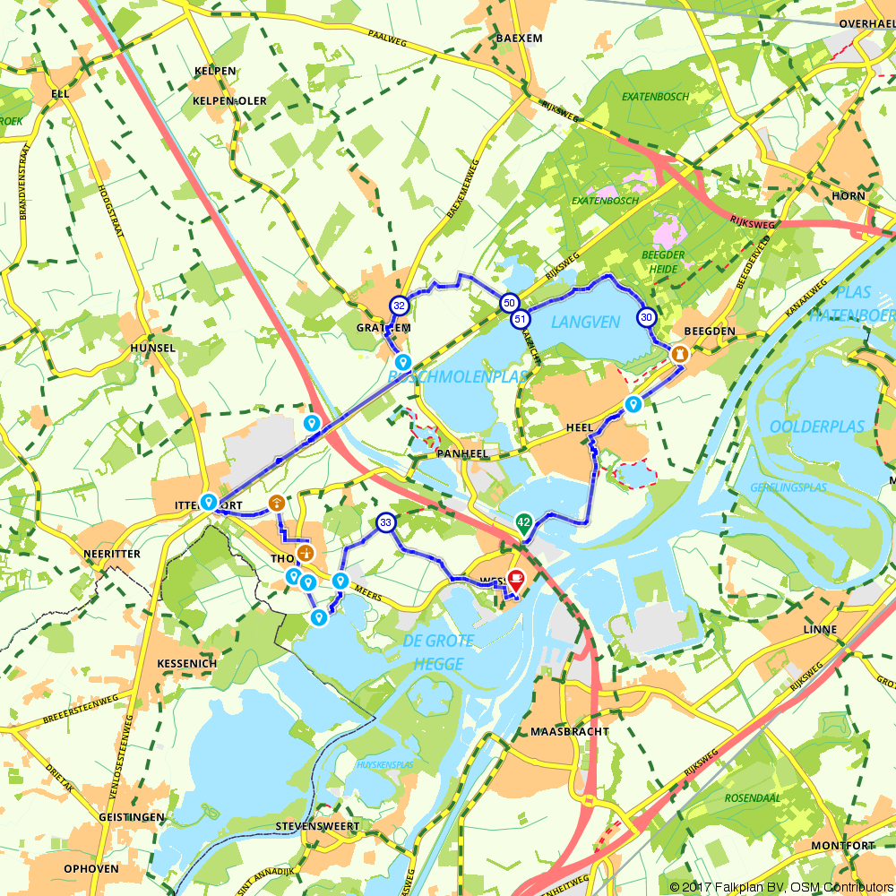 Wessem, Thorn and others - Maasgouw - Cycling route | Route.nl