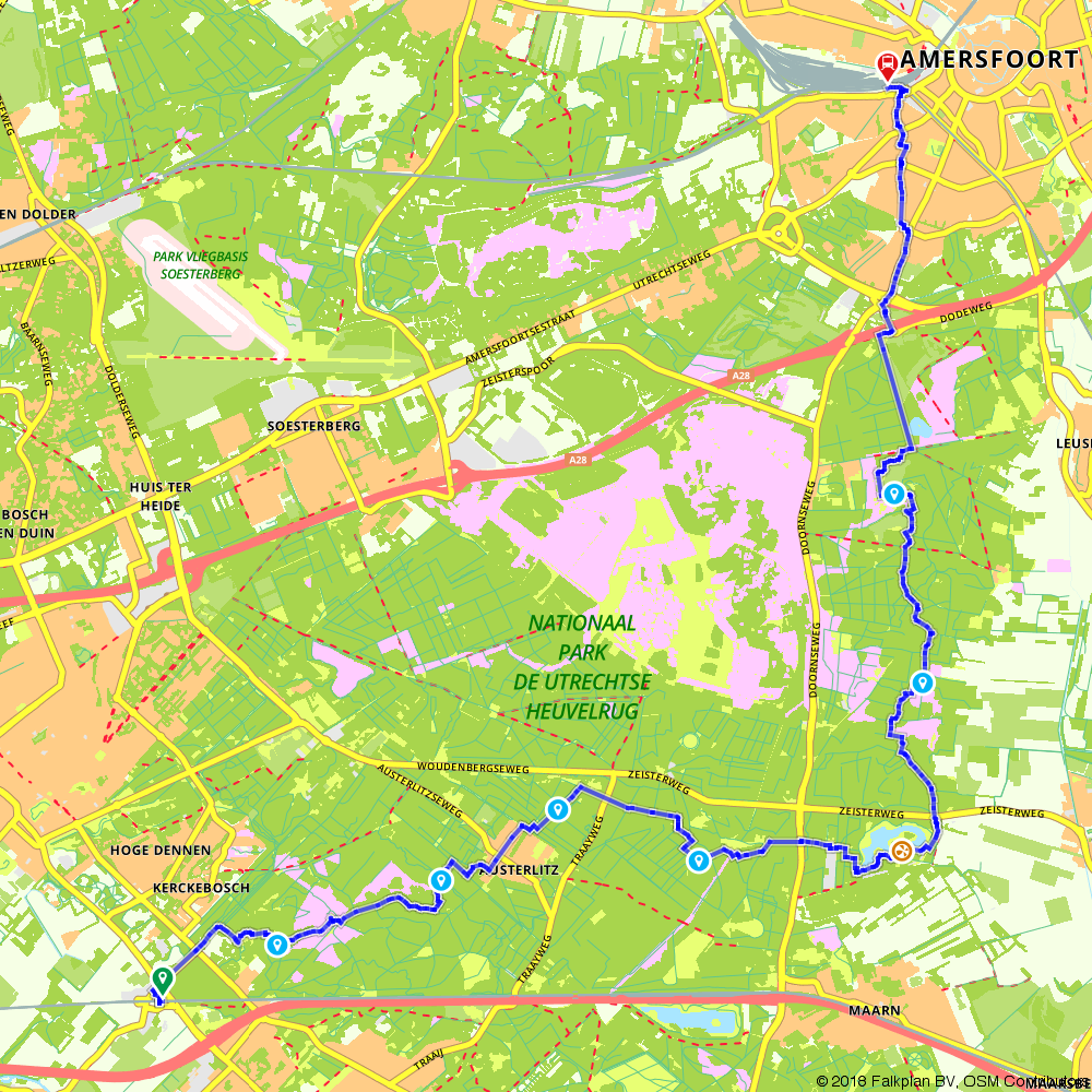 from Driebergen Zeist to Amersfoort - Utrechtse Heuvelrug - Hiking ...