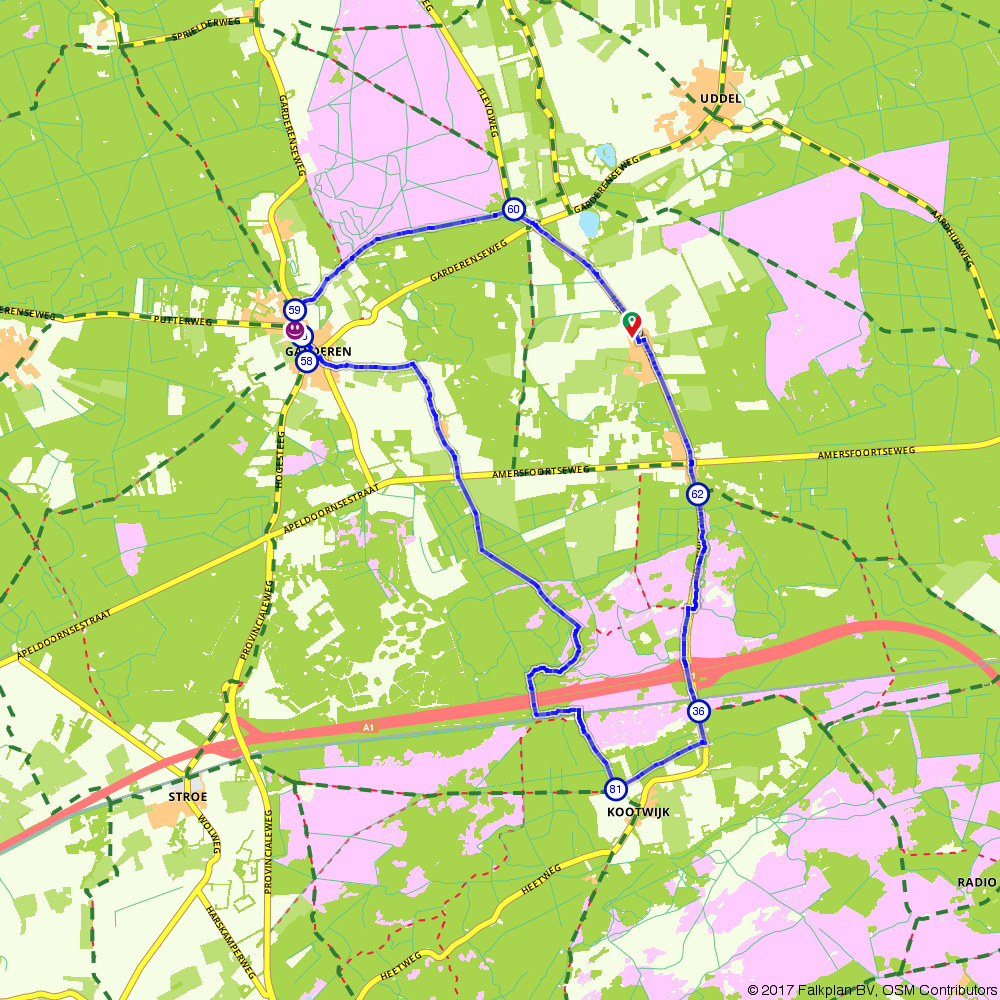 Tour of Uddel from Klein Emelaar - Apeldoorn - Cycling route | Route.nl