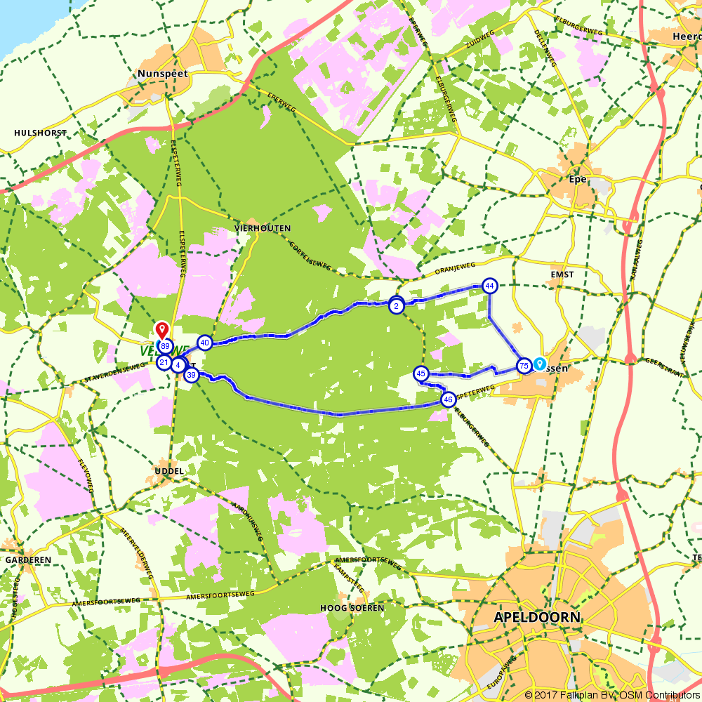 Route door Elspeet-Kasteel Cannenburch - Nunspeet - Fietsroute | Route.nl