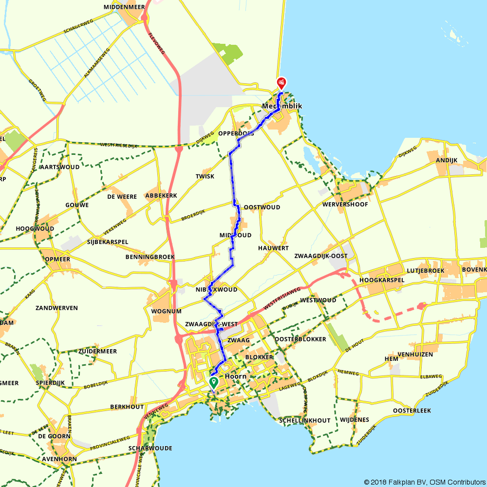 Hoorn-Medemblik - Hoorn - Hiking route | Route.nl