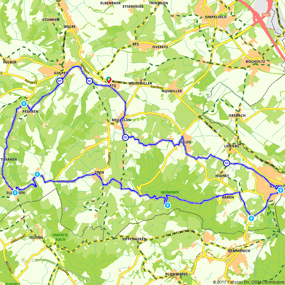 Gulpen Vaals Gulpen, van Esch - Gulpen-Wittem - Cycling route | Route.nl