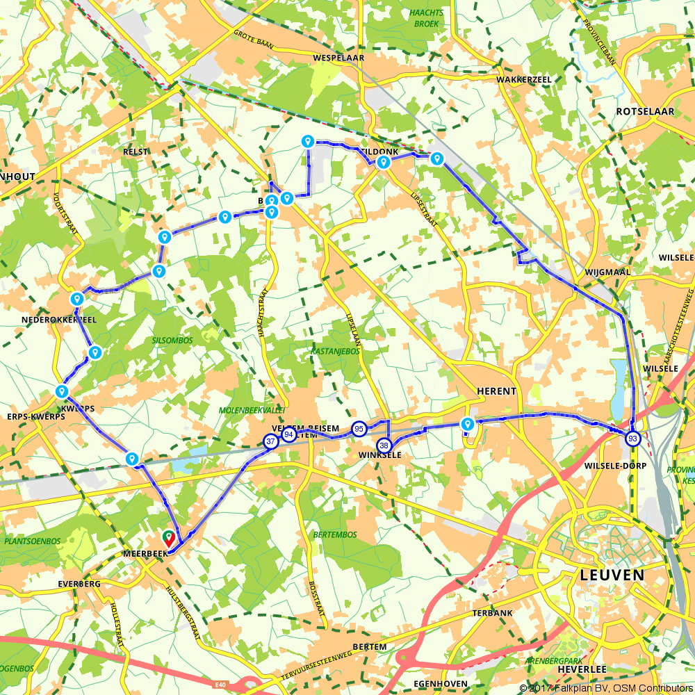 Meerbeek Leuven Tildonk Buken Nederokkerzeel - Kortenberg - Cycling ...