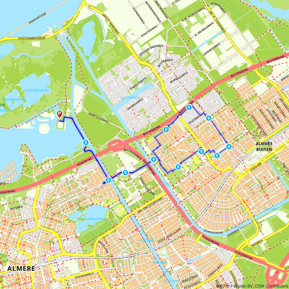 Explore Almere Buiten on foot - Almere - Hiking route | Route.nl