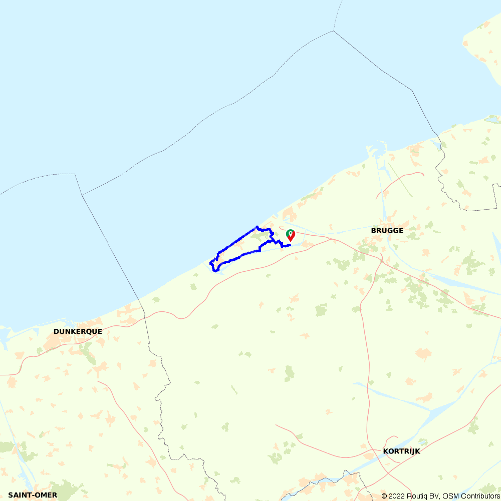 44km Gistel Nieuwpoort Ostend - Oudenburg - Cycling route | Route.nl