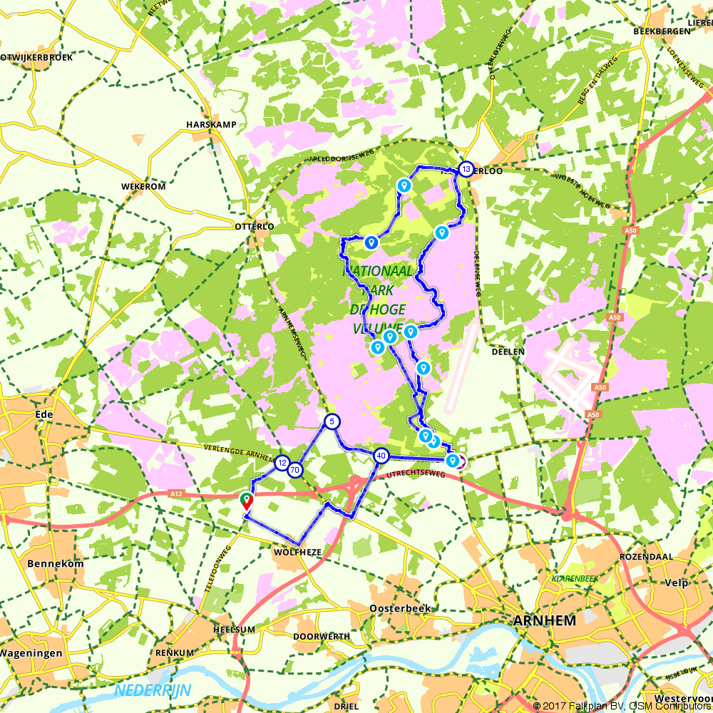 Wolfheze hoenderloo - Renkum - Cycling route | Route.nl