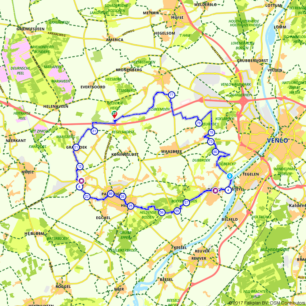 Sevenum - Horst aan de Maas - Fietsroute | Route.nl