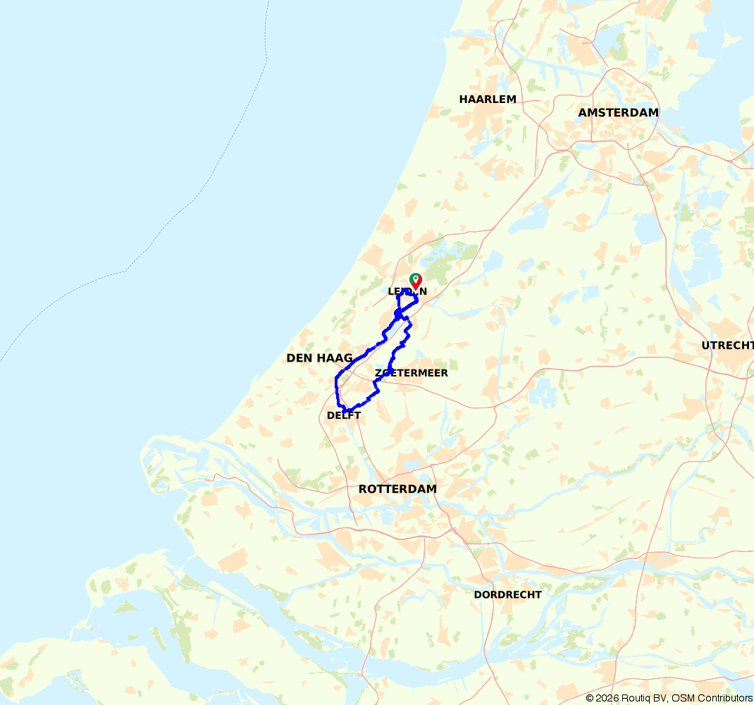 Rondrit van Leiden naar Delft - Leiden - Fietsroute | Route.nl