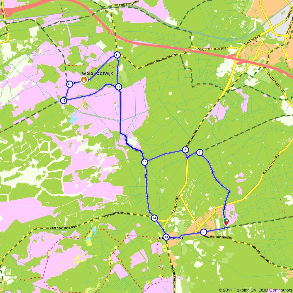 Hoenderloo - Hoog Buurlo - Radio Kootwijk - Apeldoorn - Cycling route ...