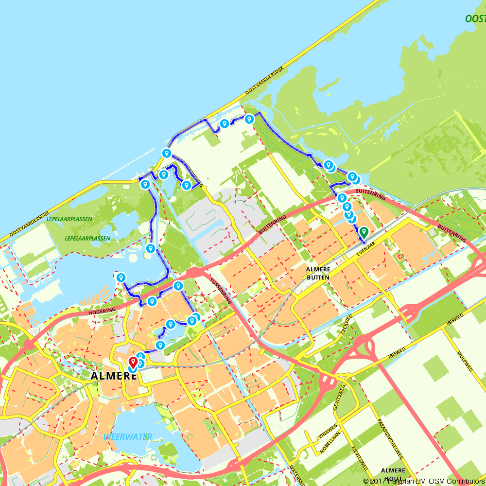 698803 Route door Almere Oosvaardersplassen