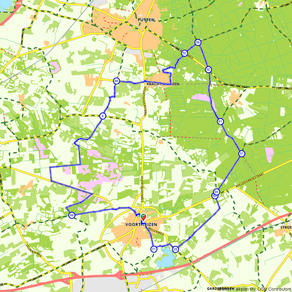 Tour of Voorthuizen - Barneveld - Cycling route | Route.nl