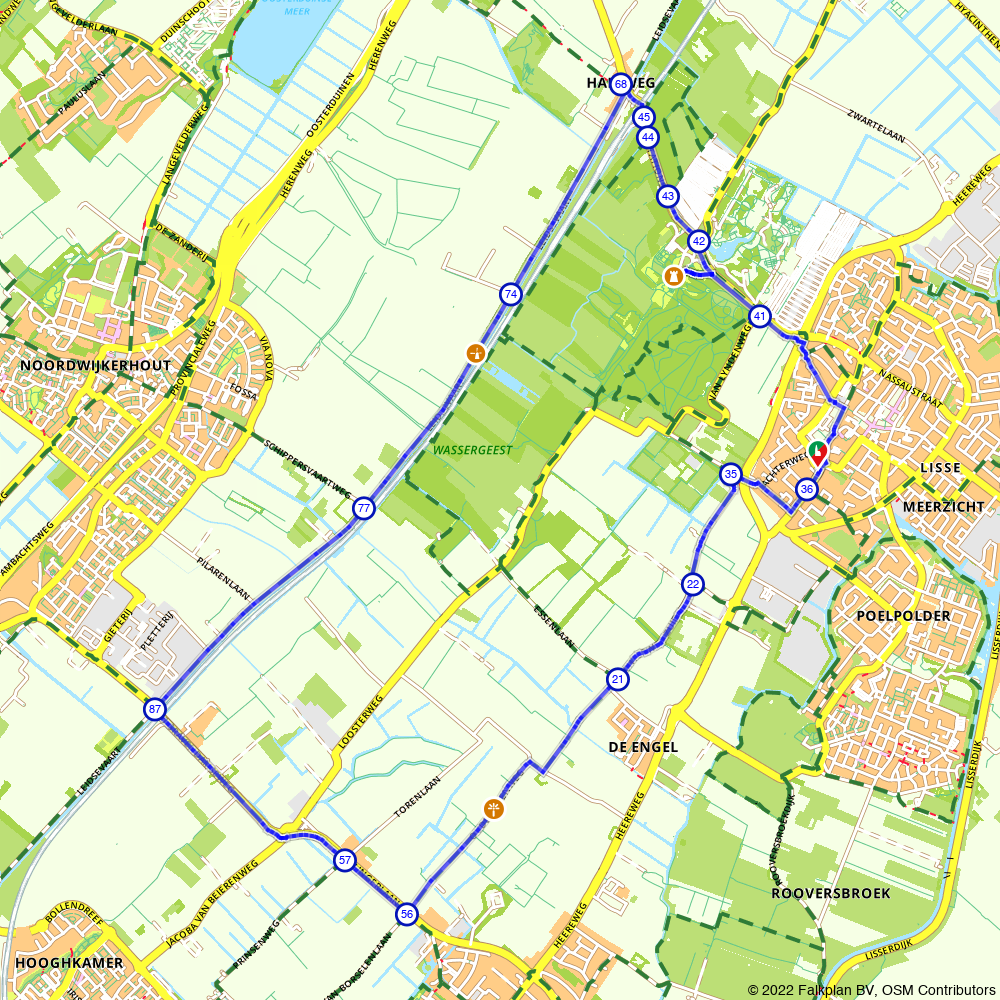 Walking through Lisse and surroundings - Lisse - Hiking route | Route.nl