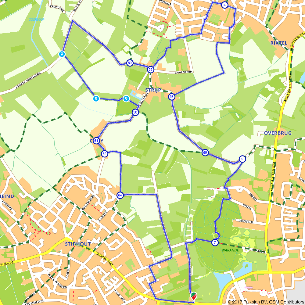 Helmond: Warande [Aarle Rixtel] - Helmond - Hiking route | Route.nl