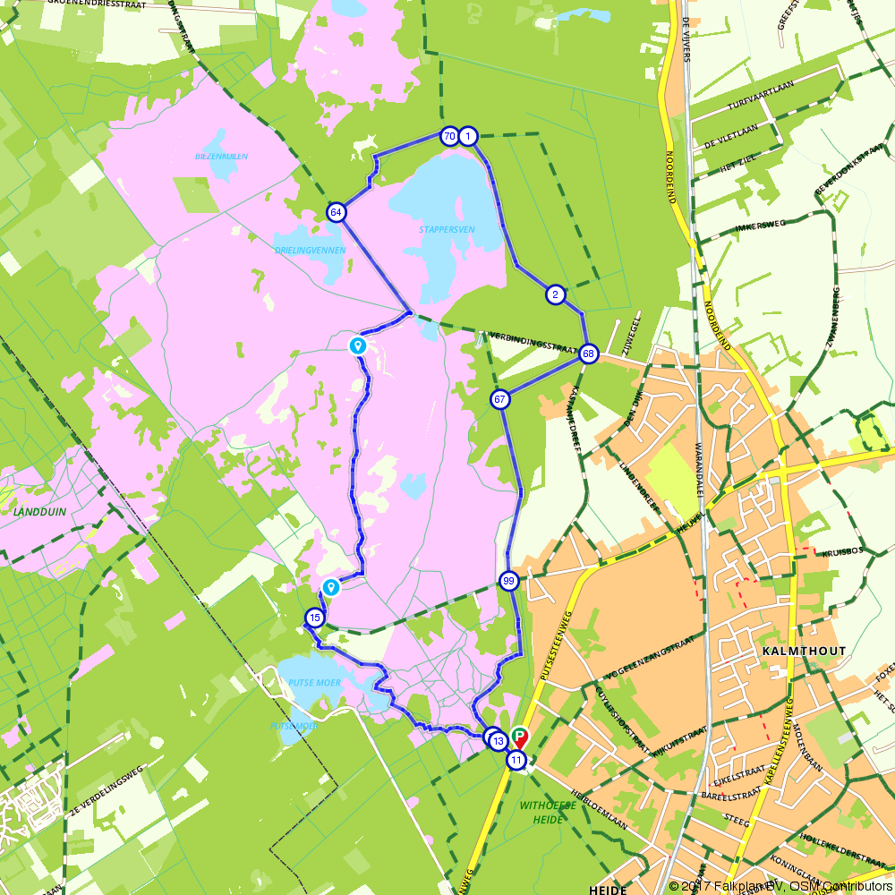 Walk straight across the Kalmthoutse Heide - Kalmthout - Hiking route ...