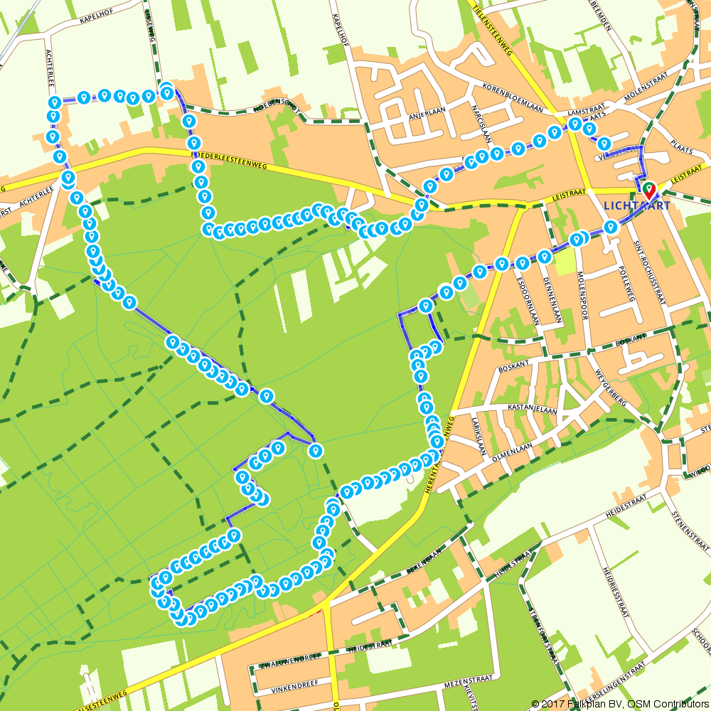 VWF - Walk Lichtaart the White Mountains - Kasterlee - Hiking route ...