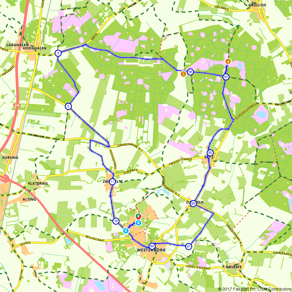 Fietsrondje Westerbork naar Herr Kamp Westerbork - Midden-Drenthe ...