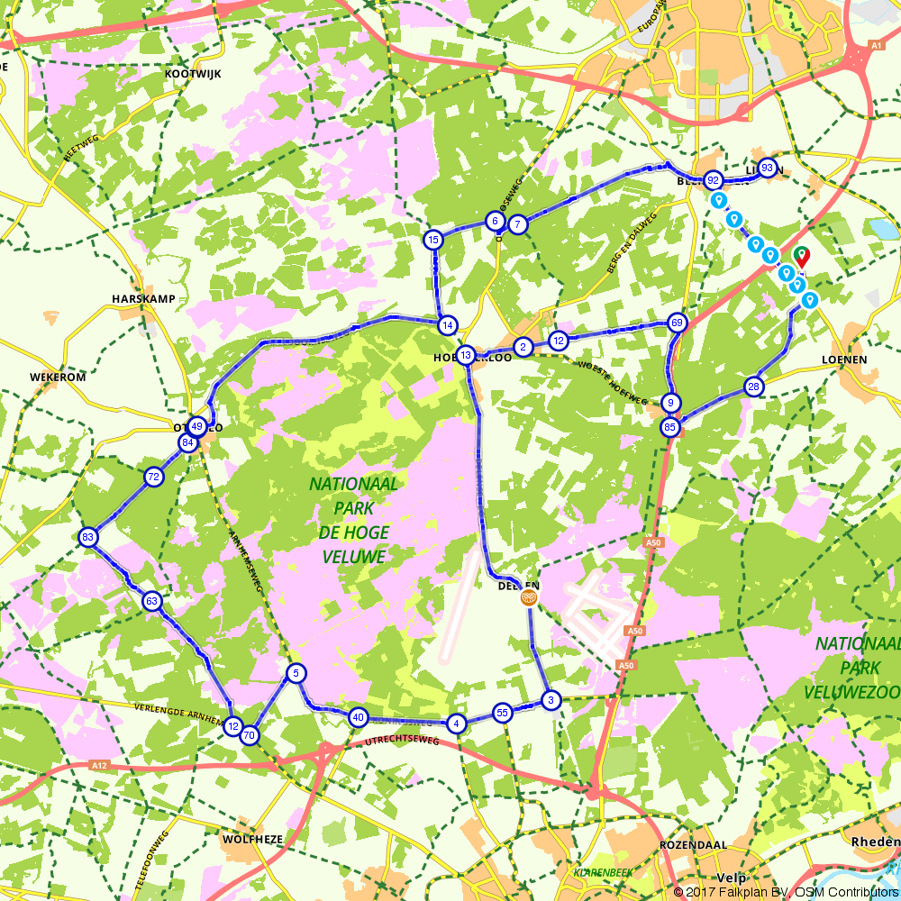 Otterloo from Heideheuvel - Apeldoorn - Cycling route | Route.nl
