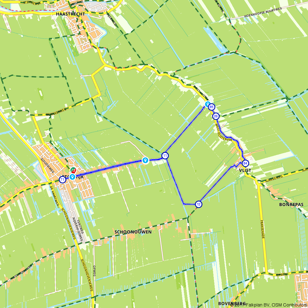 Stolwijk - Kraamvrouwenpad - Krimpenerwaard - Hiking route | Route.nl