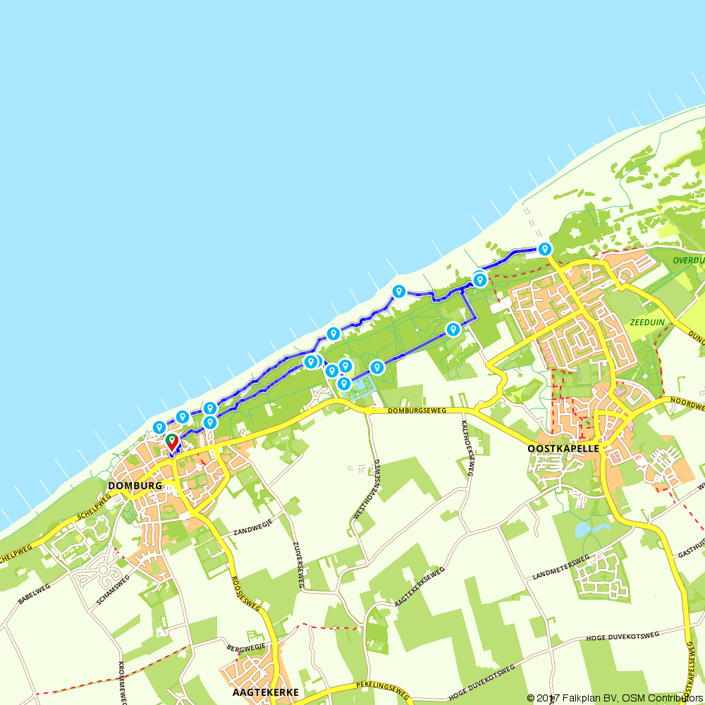 Round Domburg - Veere - Hiking route | Route.nl