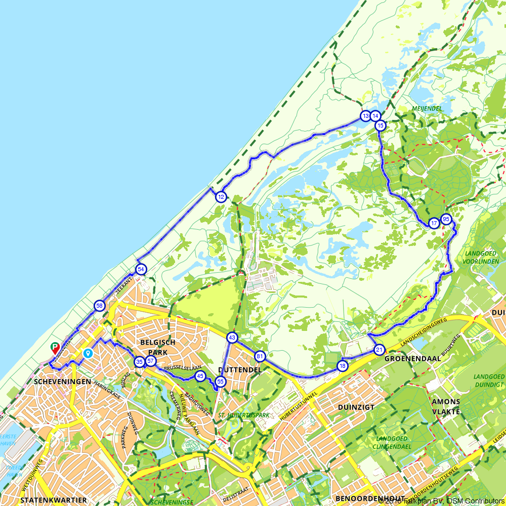 On foot through Scheveningen and Meijendel - The Hague - Hiking route ...