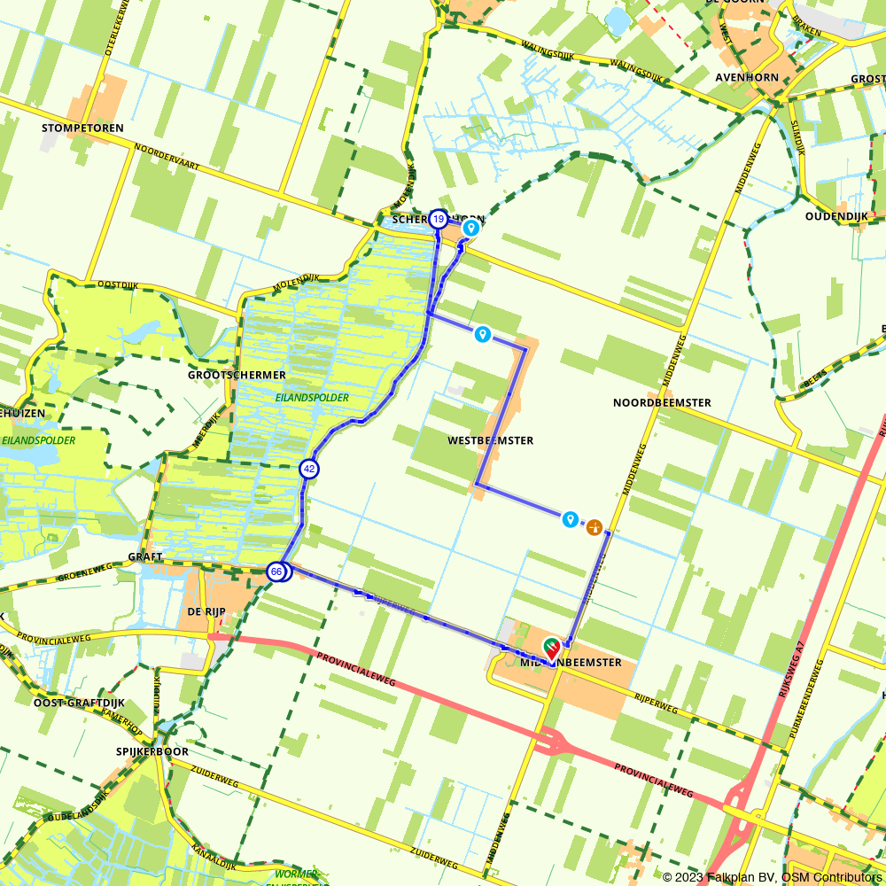 Walking through the Beemster - Beemster - Hiking route | Route.nl