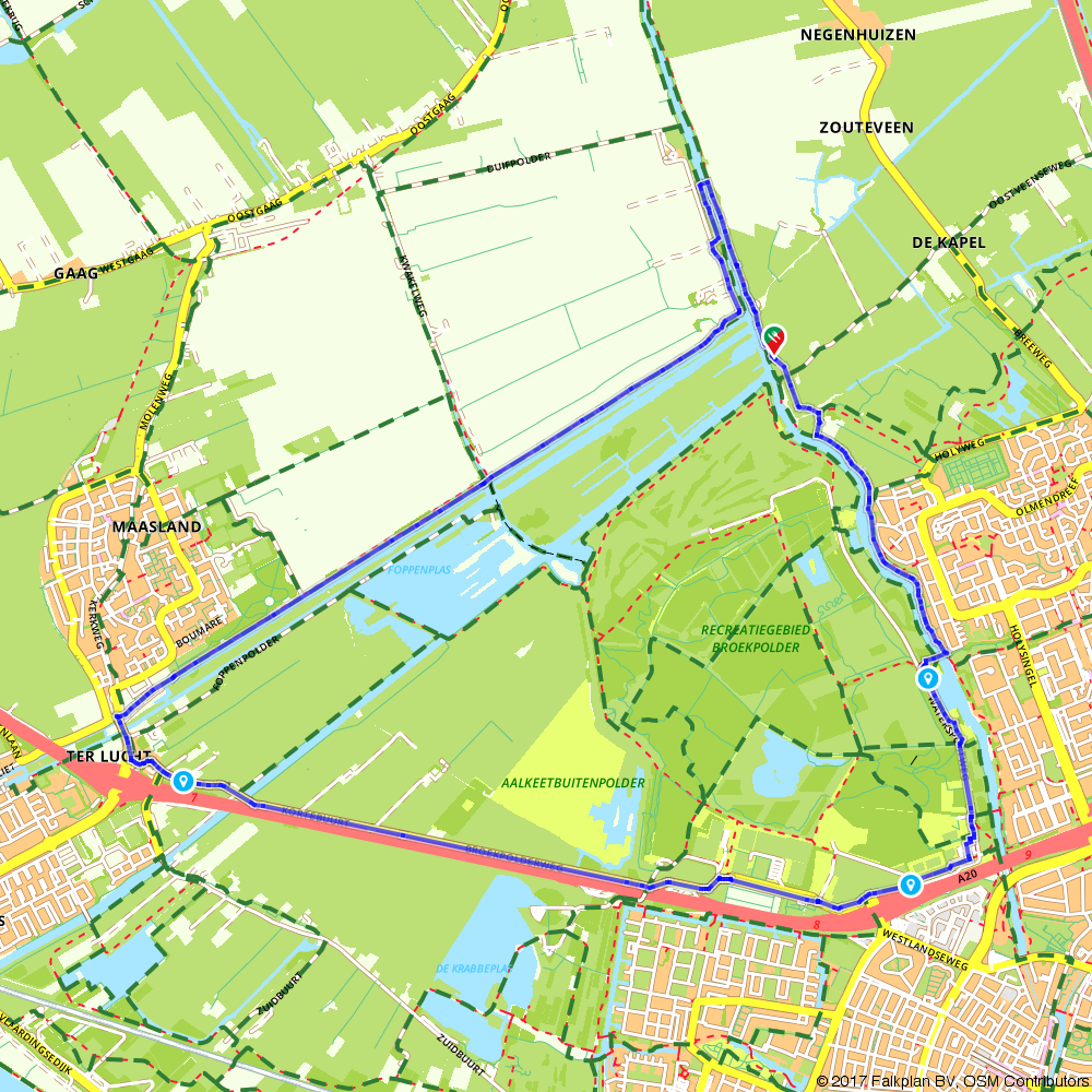 Walking route of December option 2 - Midden-Delfland - Hiking route ...
